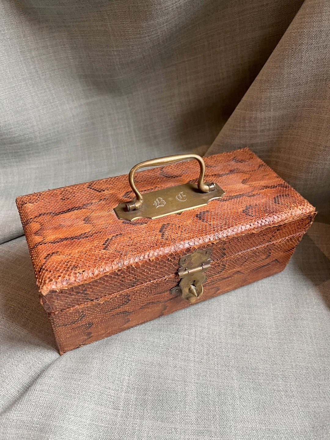 Antique French Snakeskin Jewelry Box, Keepsake Box - Etsy