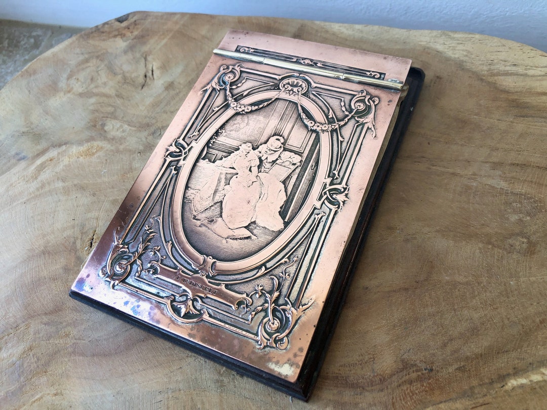 Antique Copper Plaque Notebook - Etsy