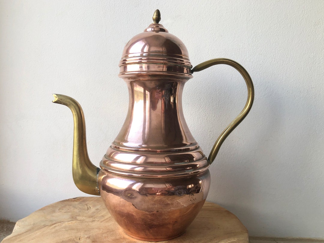 Vintage Medium Copper Coffee Pot, Tea Pot, Copper Pot, Copperware, Old ...