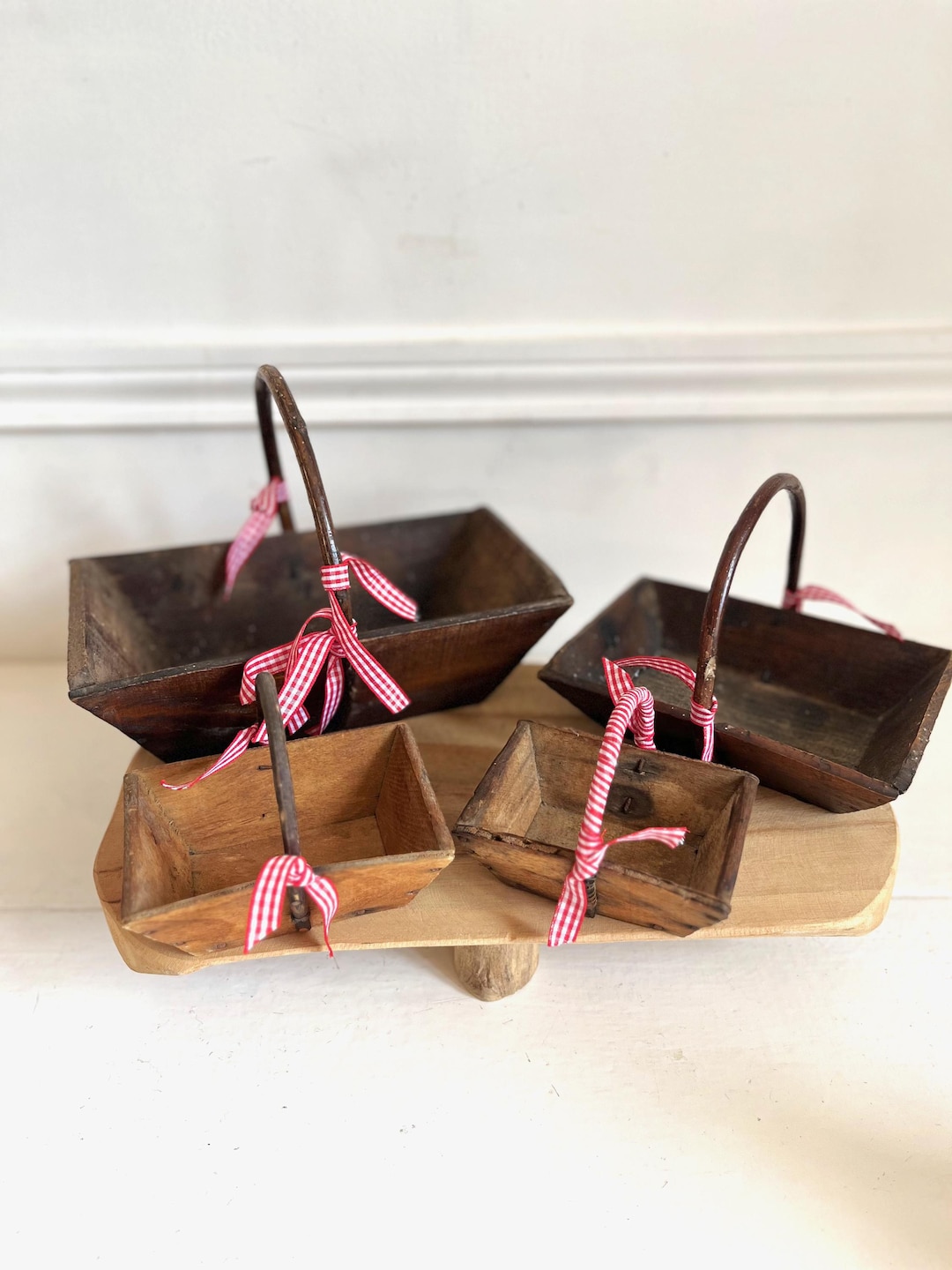Set of 4 Vintage French Small Trugs - Etsy