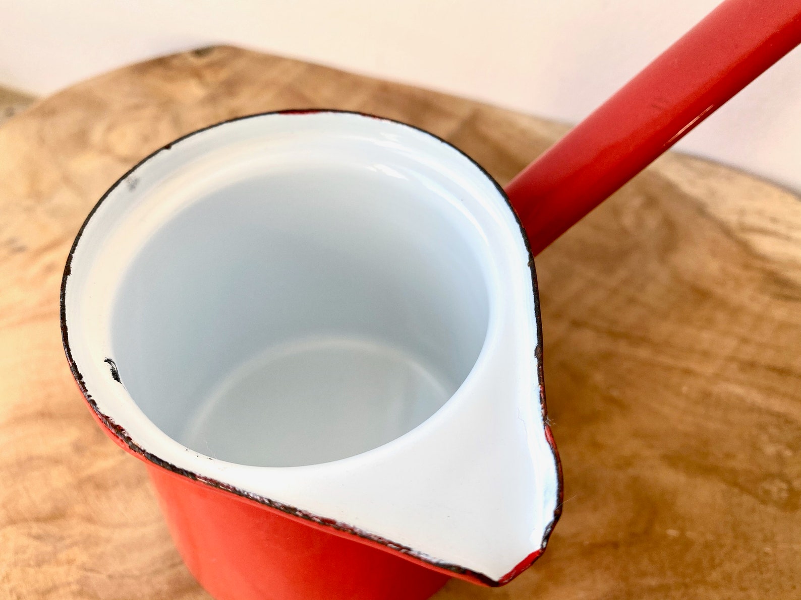 Vintage French Red Enamel Milk Jug Japy Jug Enamelware | Etsy