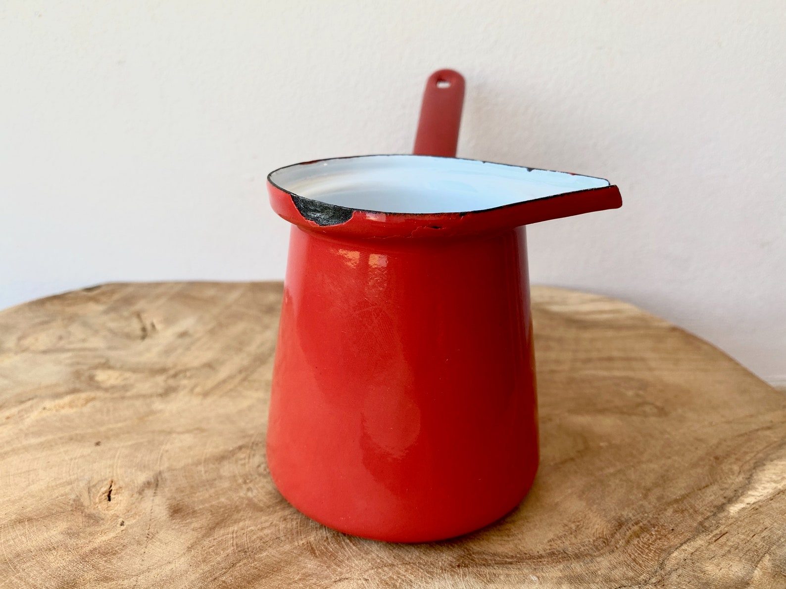 Vintage French Red Enamel Milk Jug Japy Jug Enamelware | Etsy