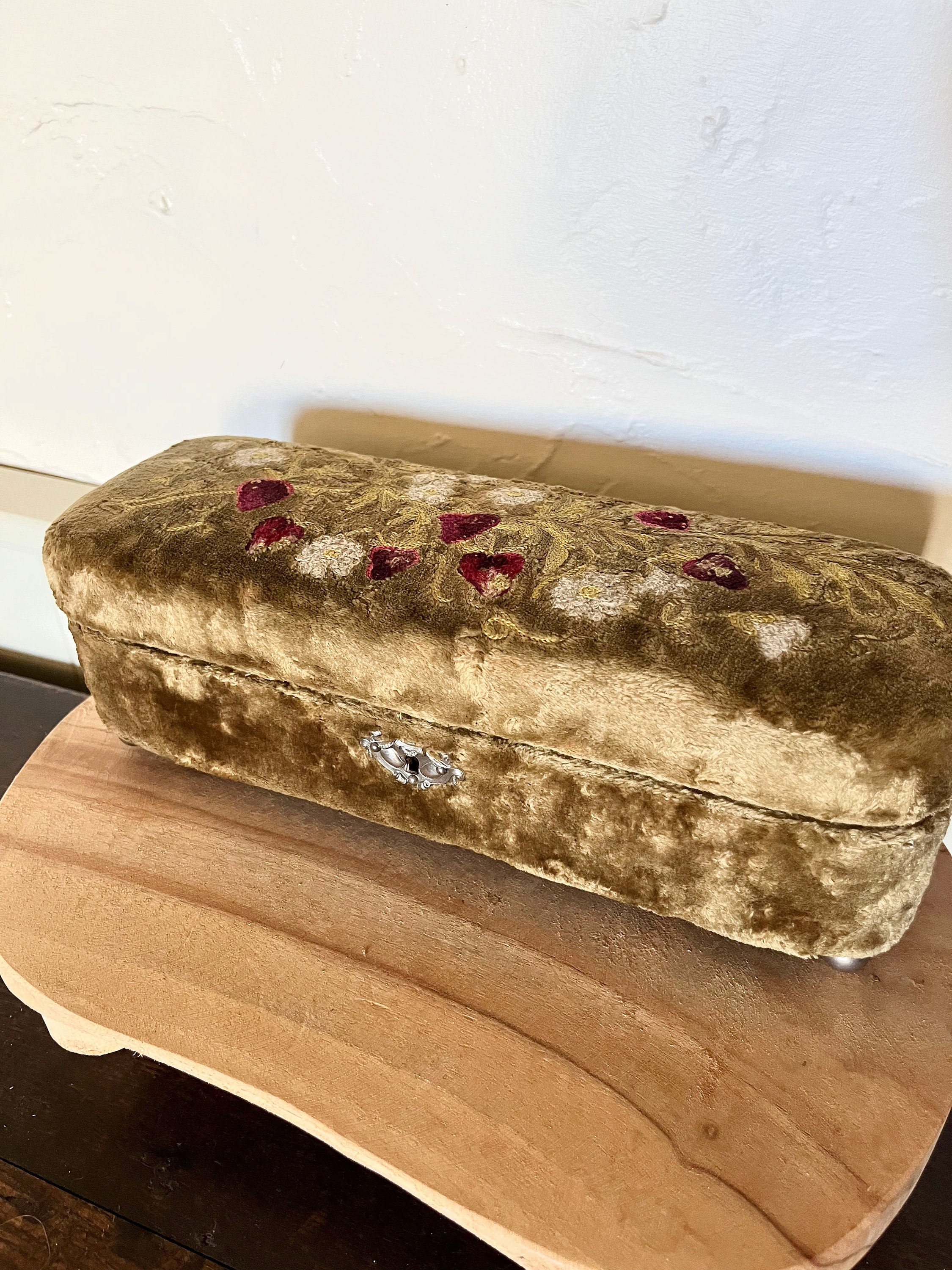 Antique French Velvet Glove Box, Tufted Silk, Quilted Jewelry Box - Etsy