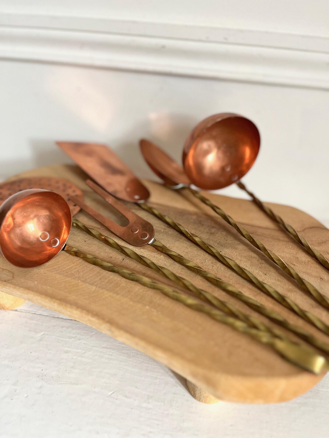 Vintage Copper Utensils Set, Country Kitchen, Copper Kitchen Decor - Etsy