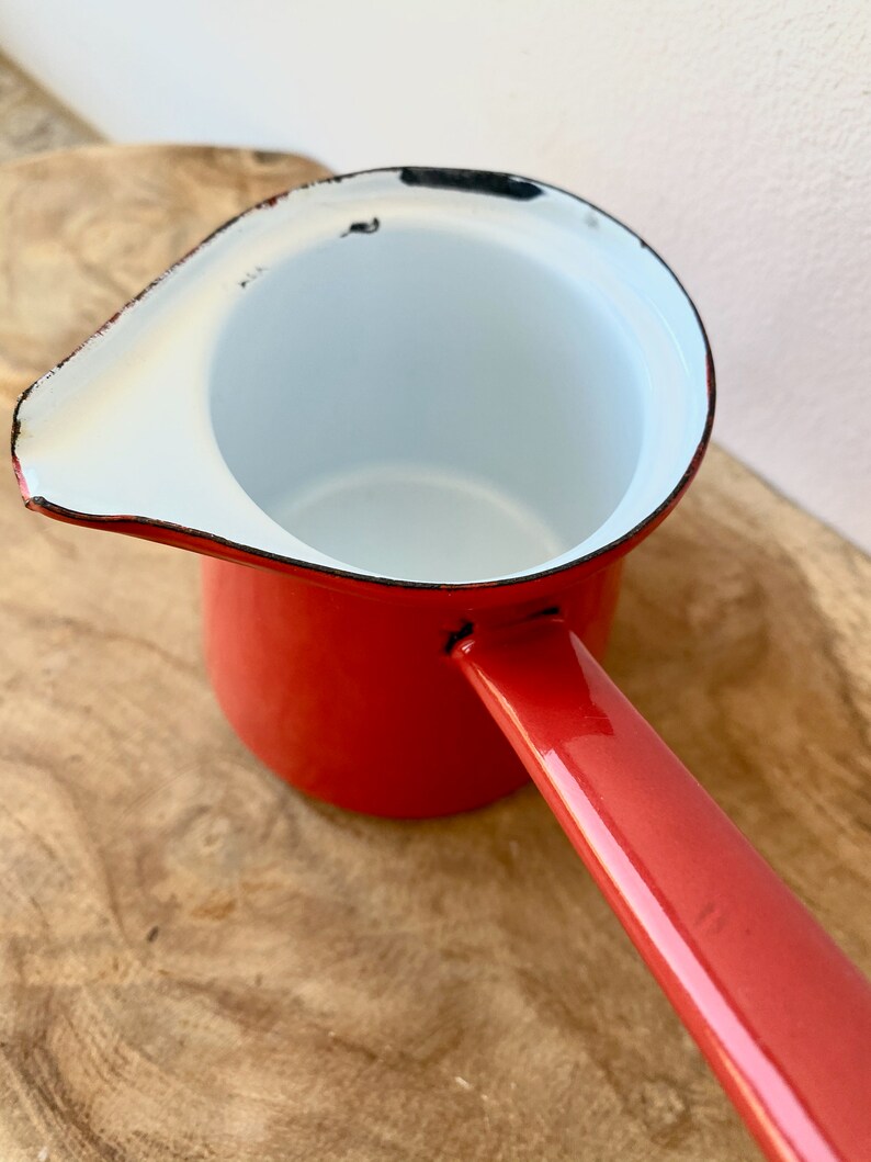 Vintage French Red Enamel Milk Jug Japy Jug Enamelware - Etsy