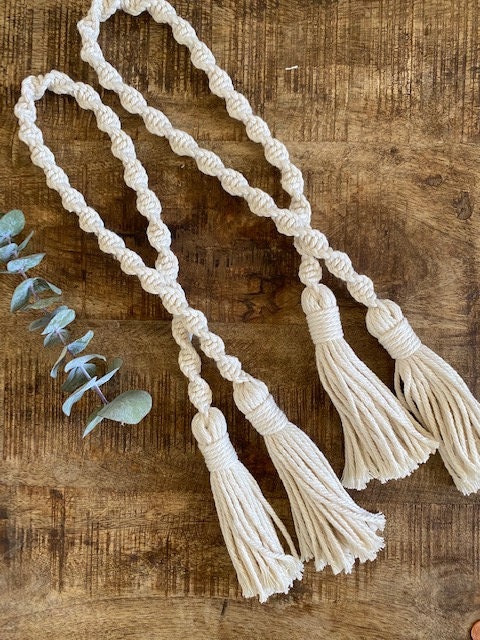 Set of 2 Macrame Tie Backs - Etsy