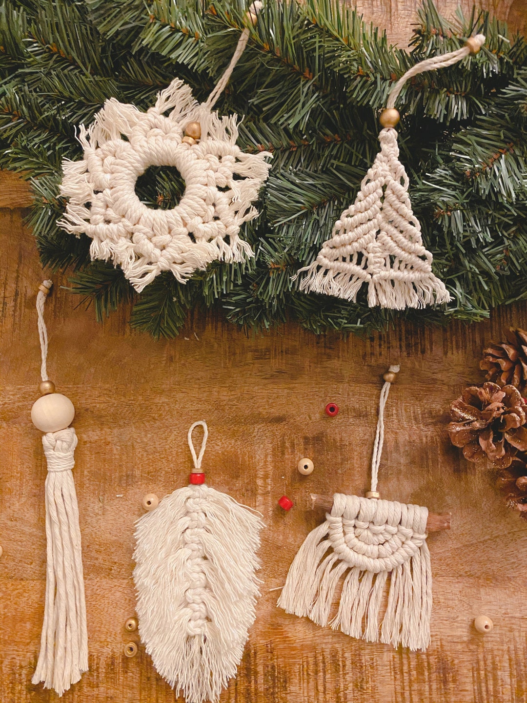 Macrame Christmas Ornaments - Etsy