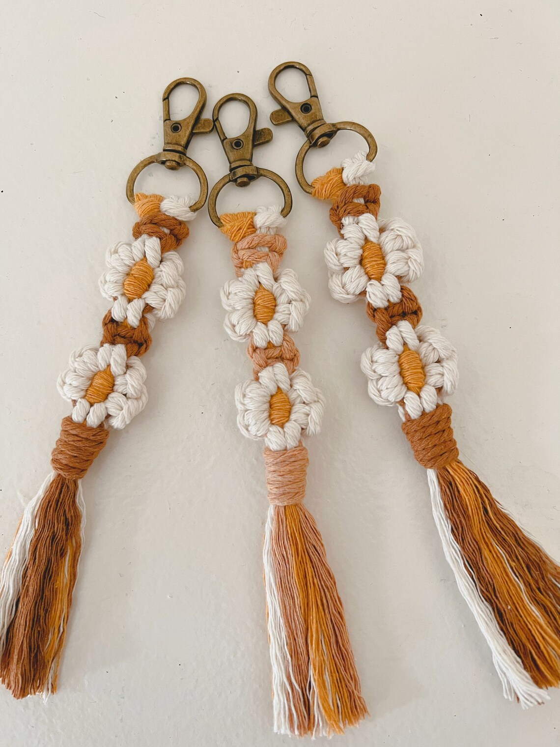 Macrame Flower Keychain - Etsy