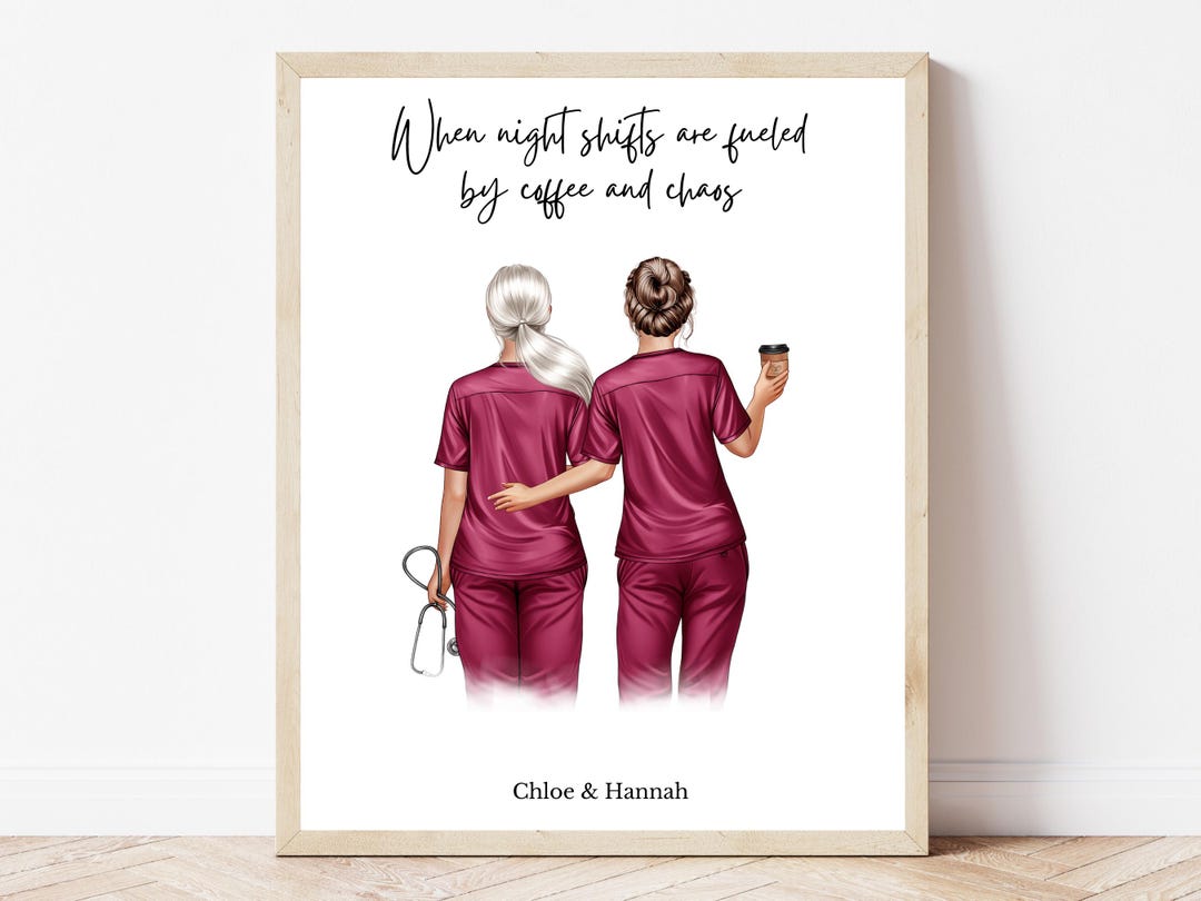 Funny Nurse Night Shift Print Custom Nurse Friends Gift Personalised ...