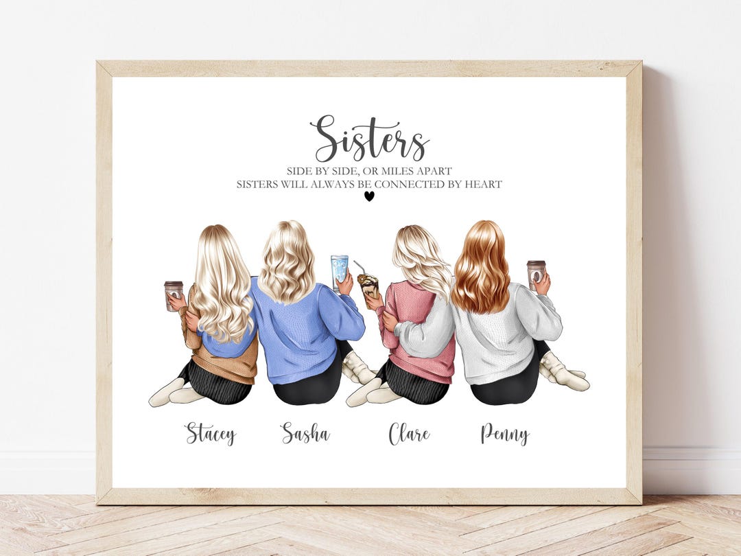 Personalised Sisters Print Gift From Sister Birthday Keepsake Custom ...