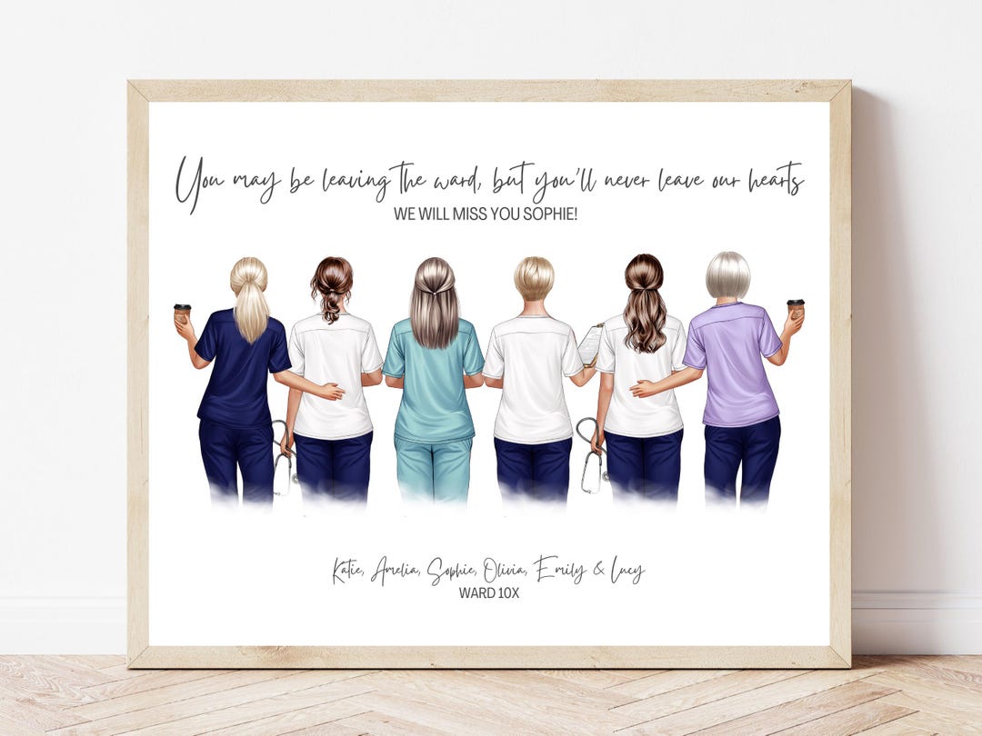 Nurse Leaving Gift Group Portrait Nurse Farewell Print Healthcare ...