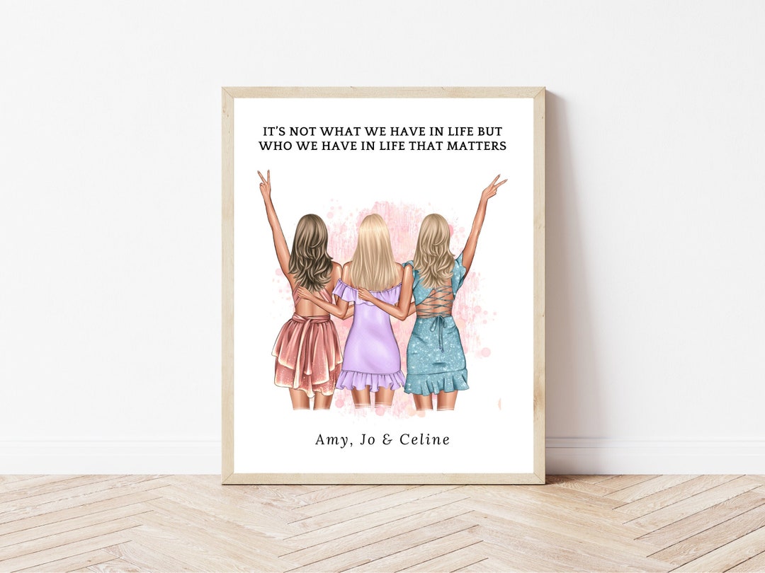 Best Friends Print Group Friendship Picture Birthday Gift for Friend ...