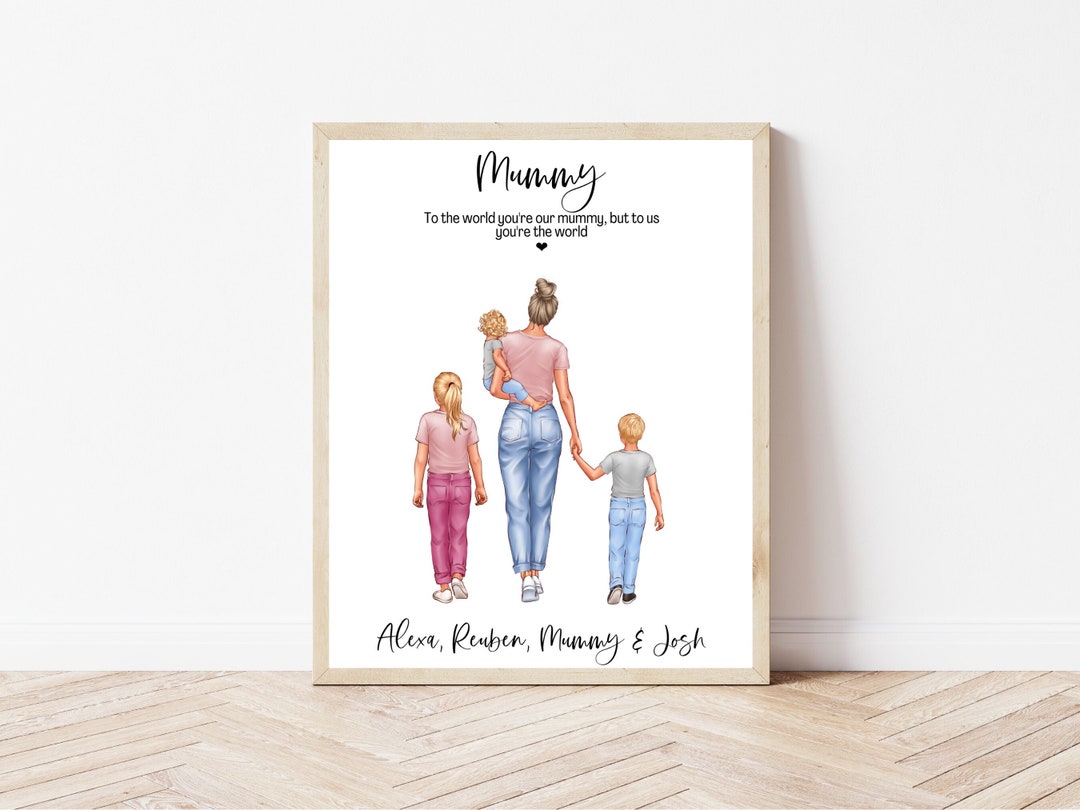 Mommy Birthday Gift for Mummy Print With Children and Mammy Gift Idea ...