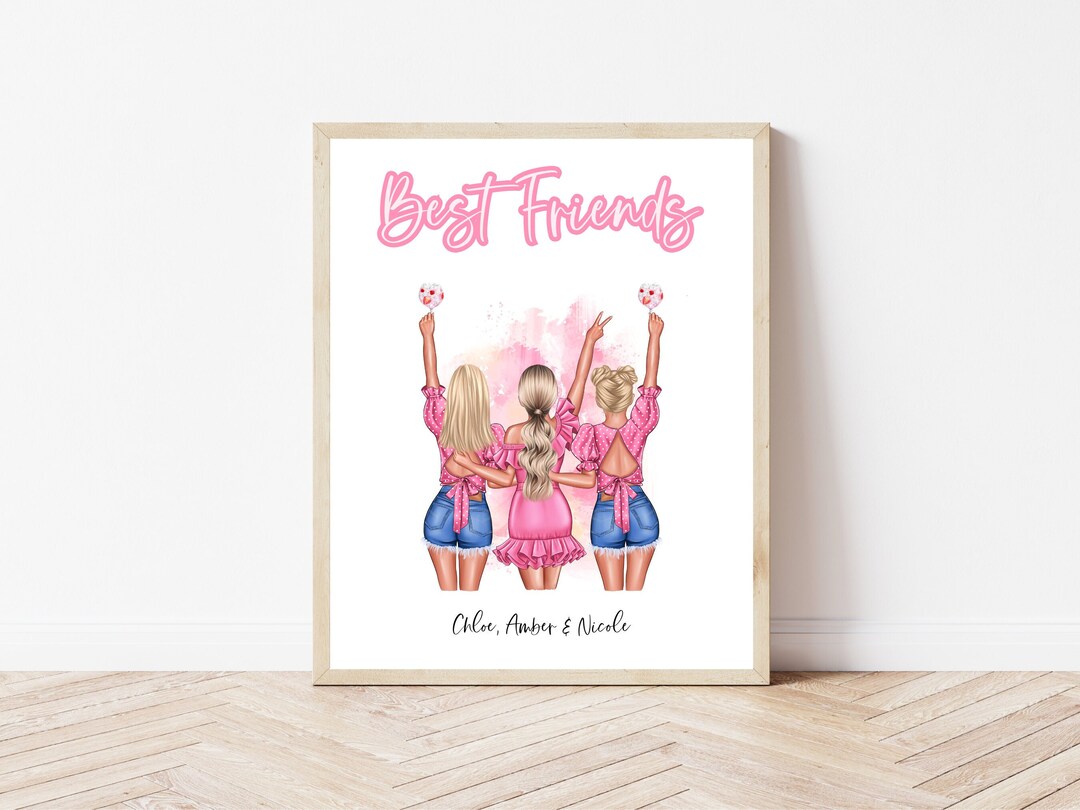 Custom Pink Themed Best Friend Print Pink Friendship Gift Friend ...