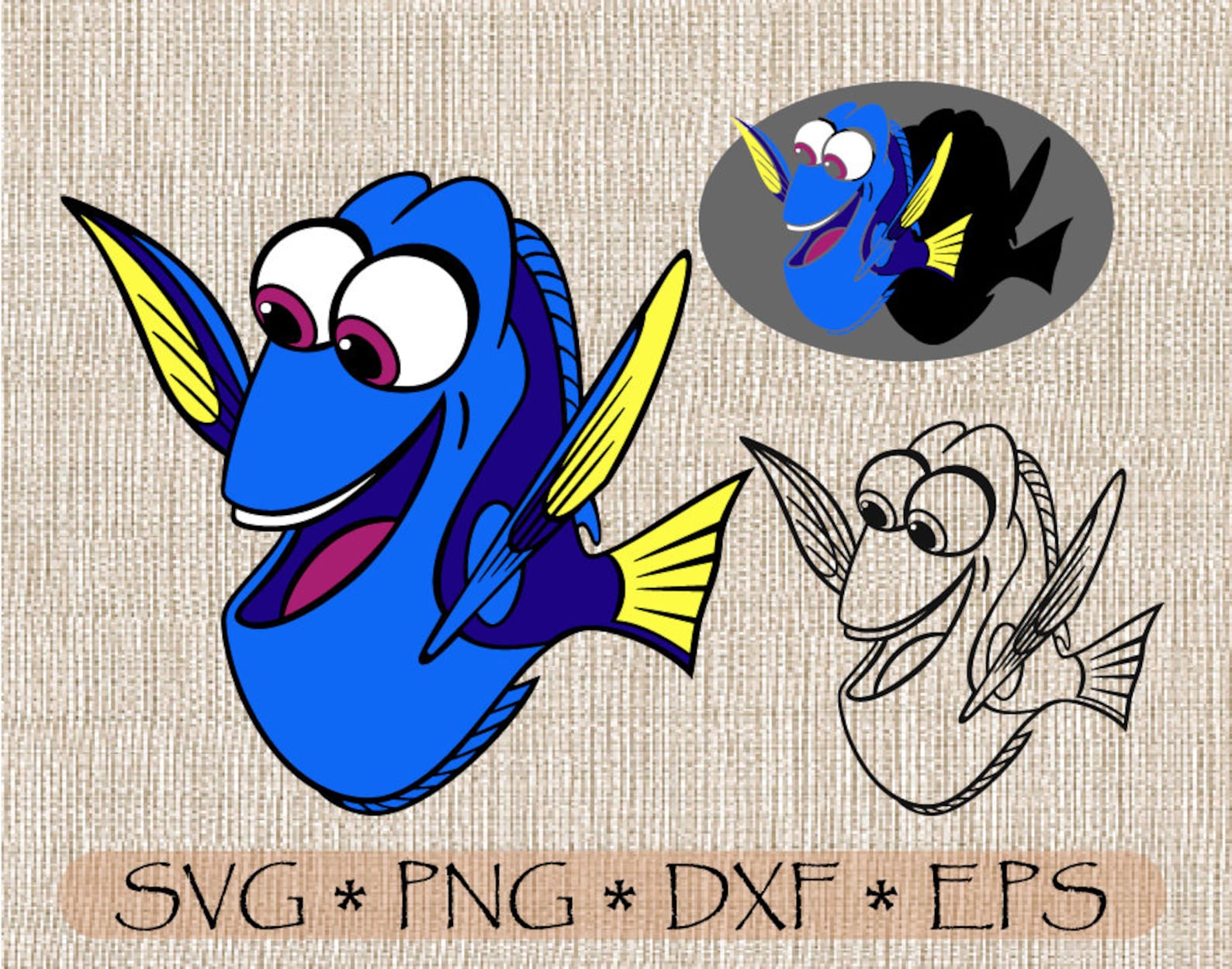 SVG PNG Finding Nemo Dory Layered and Outline cut files layers | Etsy