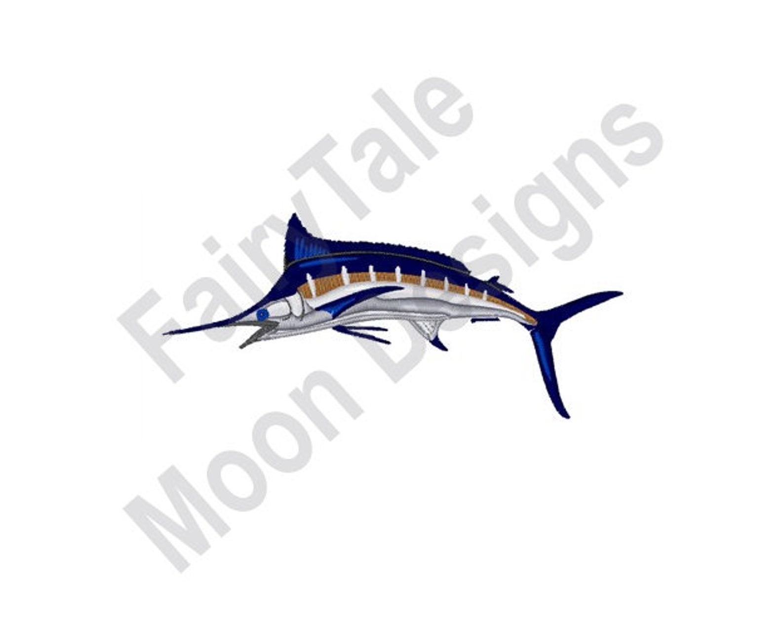 Blue Marlin - Machine Embroidery Design, Blue Marlin Embroidery Pattern ...