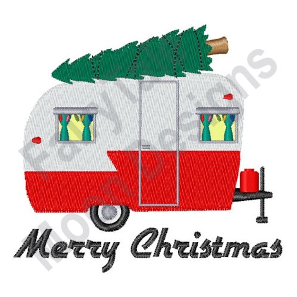 Christmas Trailer Embroidery Design - Etsy