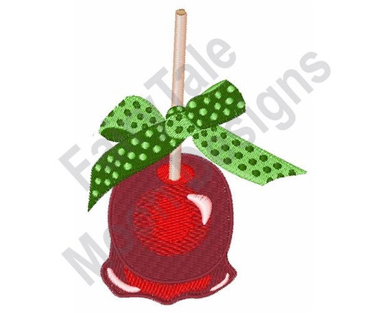 Candy Apple Machine Embroidery Design Sugar Candy Apple | Etsy