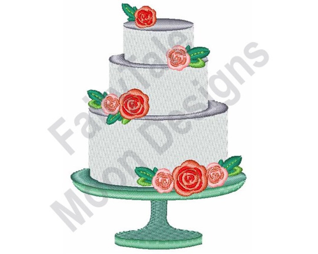 Wedding Cake - Machine Embroidery Design, Bridal Cake Embroidery ...