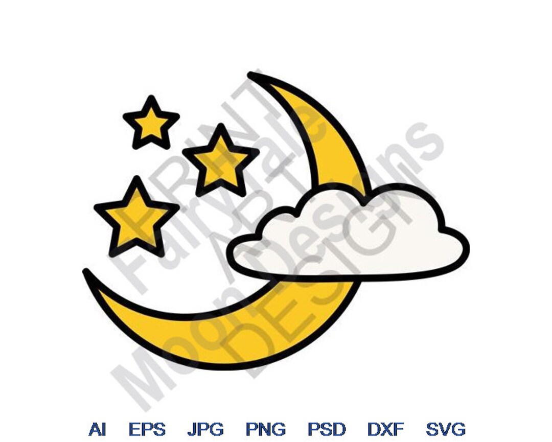 Night Sky Svg, Dxf, Eps, Png, Jpg, Vector Art, Clipart, Cut File, Good ...