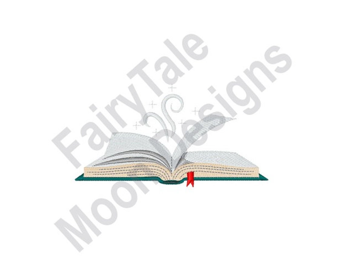 Open Book - Machine Embroidery Design, Reading Book Embroidery Pattern ...
