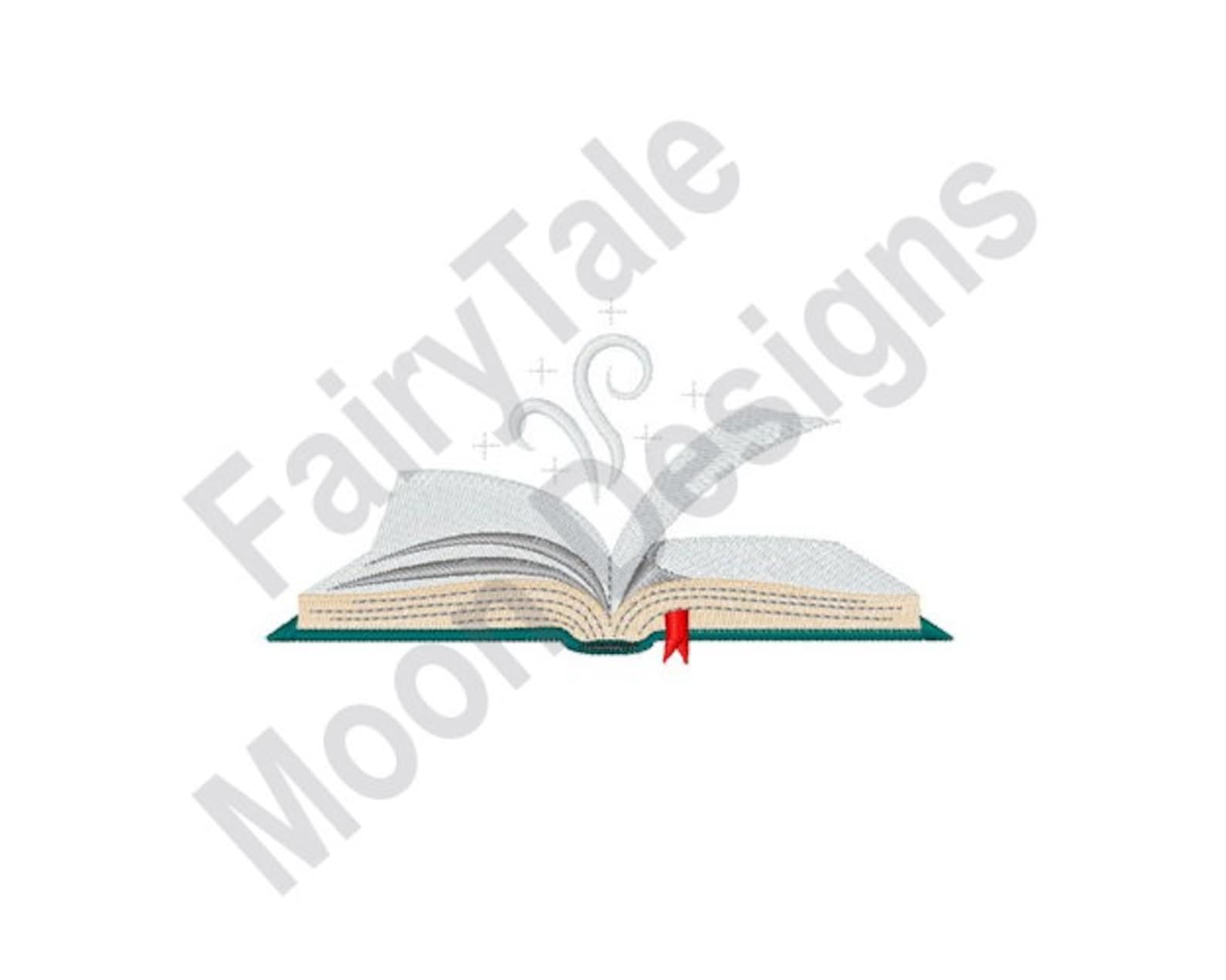 Open Book Machine Embroidery Design Reading Book Embroidery - Etsy