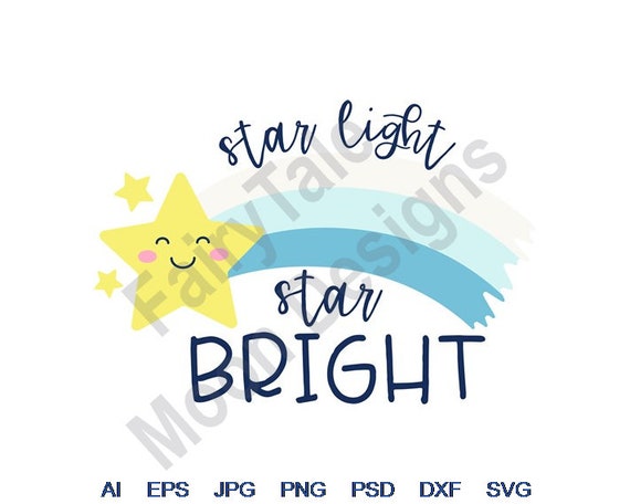 Star Light Star Bright Svg Dxf Eps Png Jpg Vector Art | Etsy