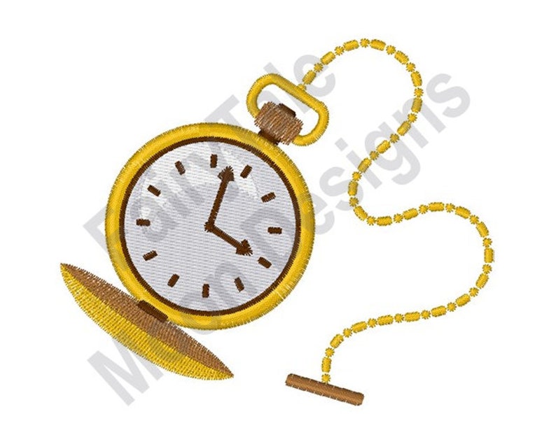 Pocket Watch Machine Embroidery Design Gold Pocket Watch - Etsy