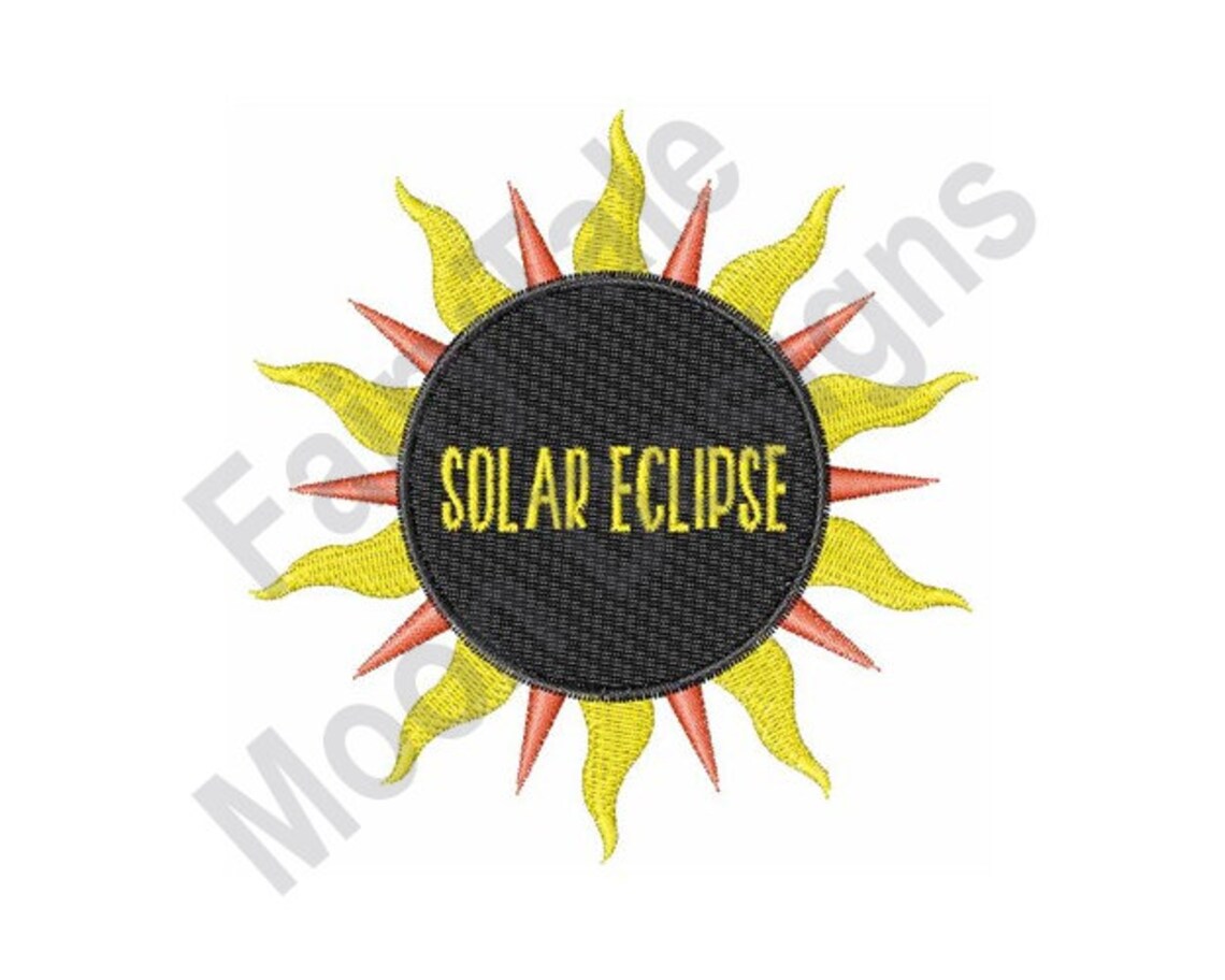 Solar Eclipse Machine Embroidery Design Moon & Sun - Etsy
