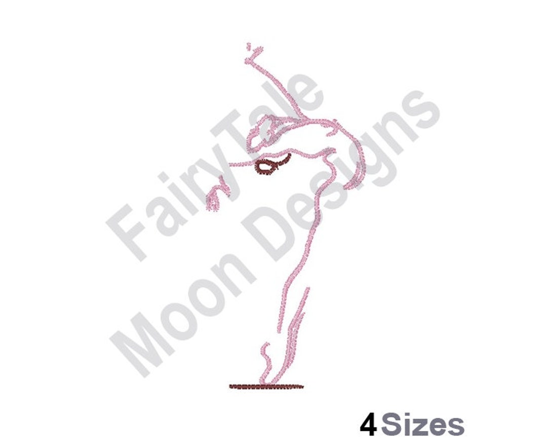 Ballerina Outline Machine Embroidery Design, Ballet Dancer Embroidery ...