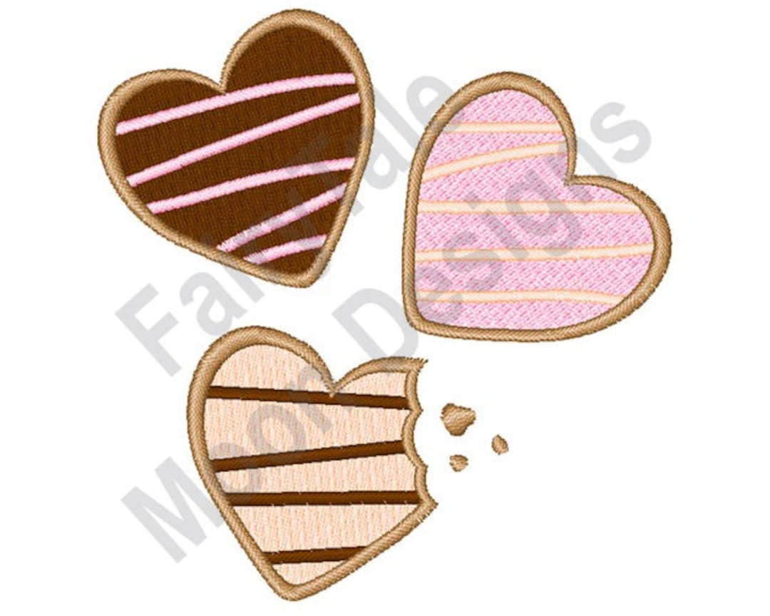 Heart Cookies - Machine Embroidery Design, Heart Shaped Desserts ...