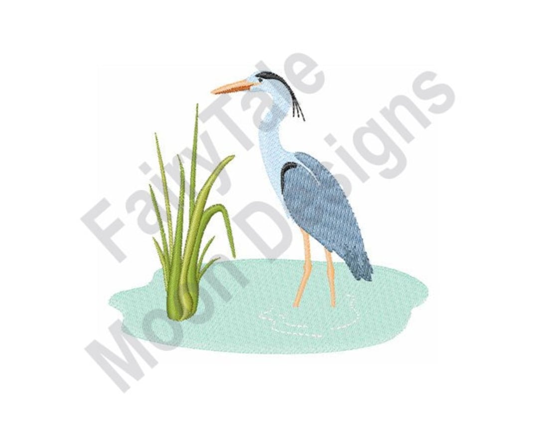 Blue Heron - Machine Embroidery Design - Etsy