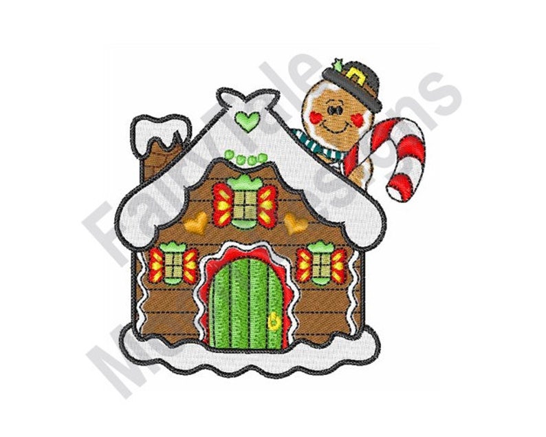 Gingerbread House Machine Embroidery Design Christmas House - Etsy