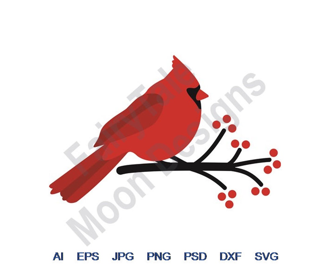 Red Cardinal - Svg, Dxf, Eps, Png, Jpg, Vector Art, Clipart, Cut File ...