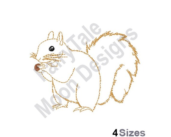 Squirrel Machine Embroidery Design Squirrel Outline | Etsy