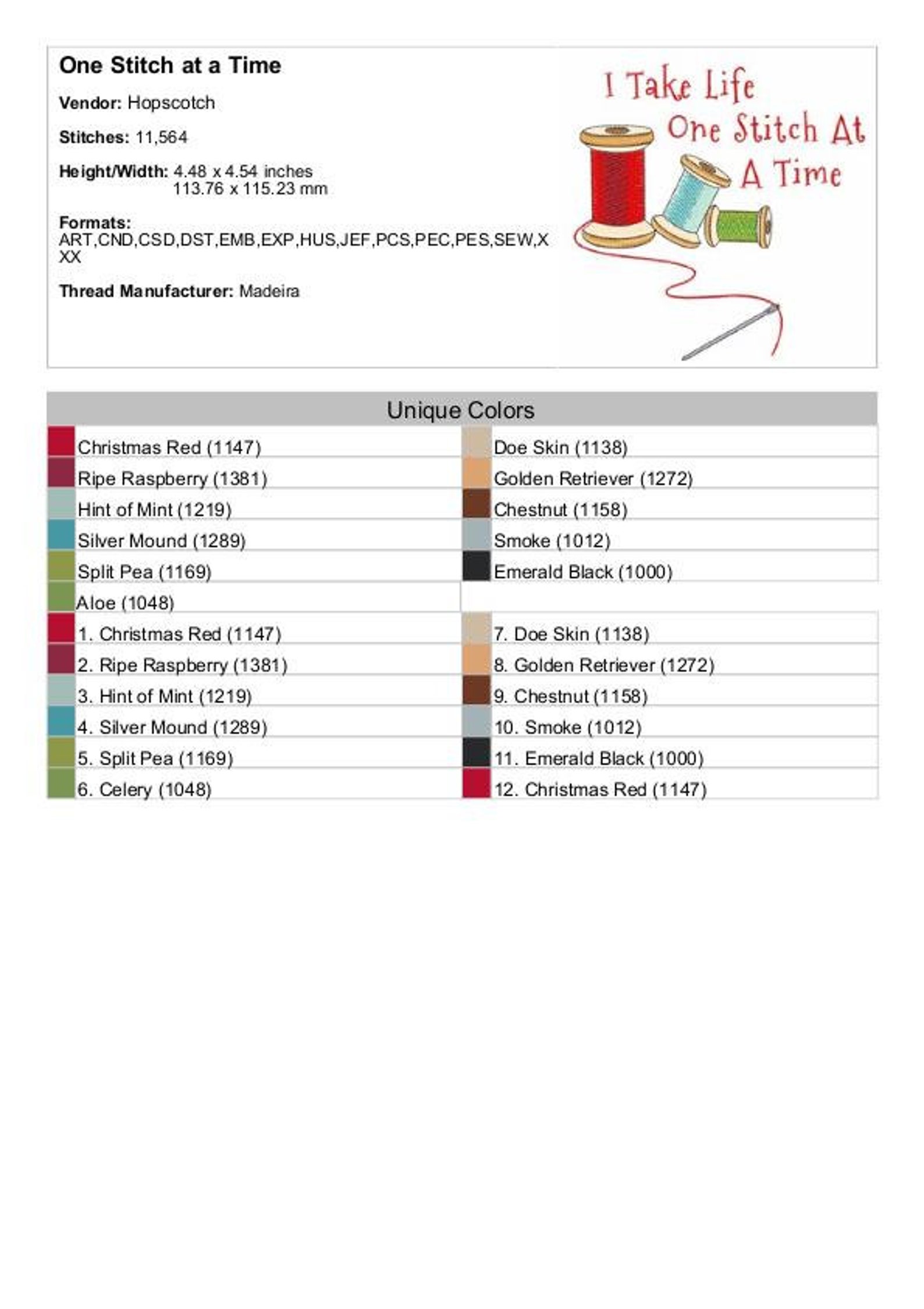 Take Life One Stitch at A Time - Machine Embroidery Design, Spools of ...