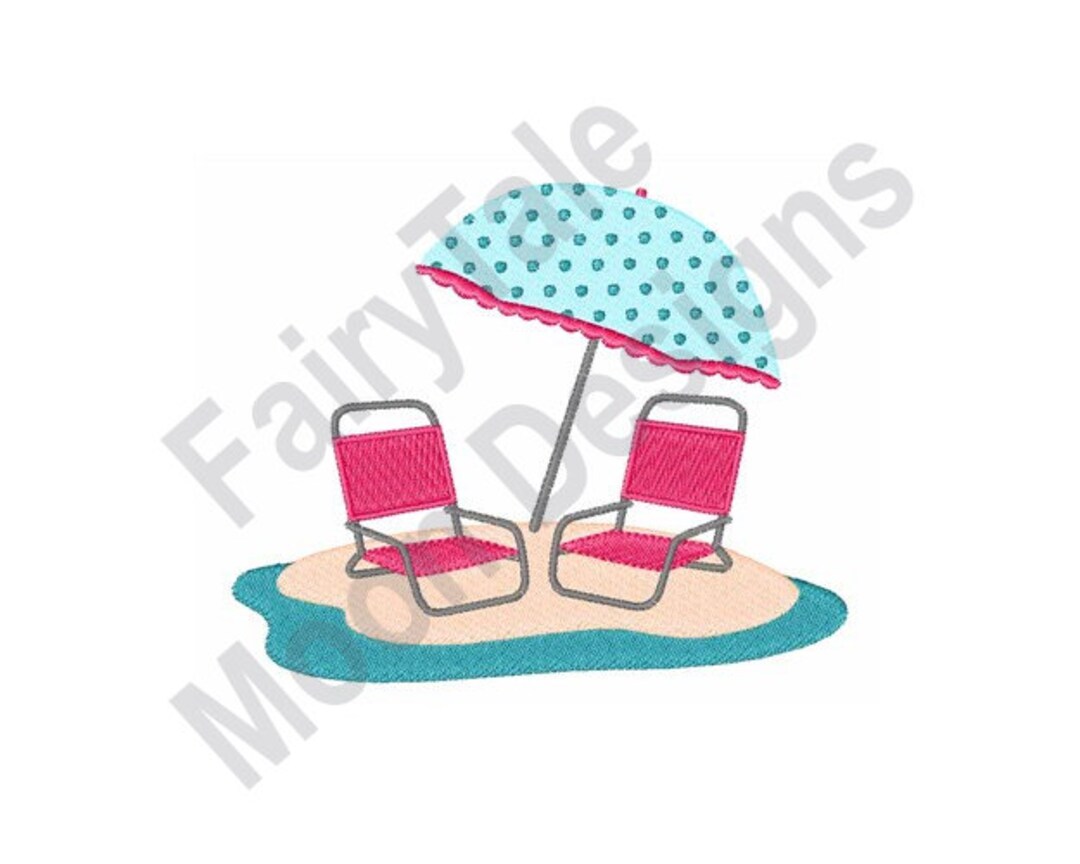 Beach Chairs - Machine Embroidery Design, Summer Beach Vacation ...