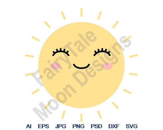 Happy Sun Svg Dxf Eps Png Jpg Vector Art Clipart Cut - Etsy