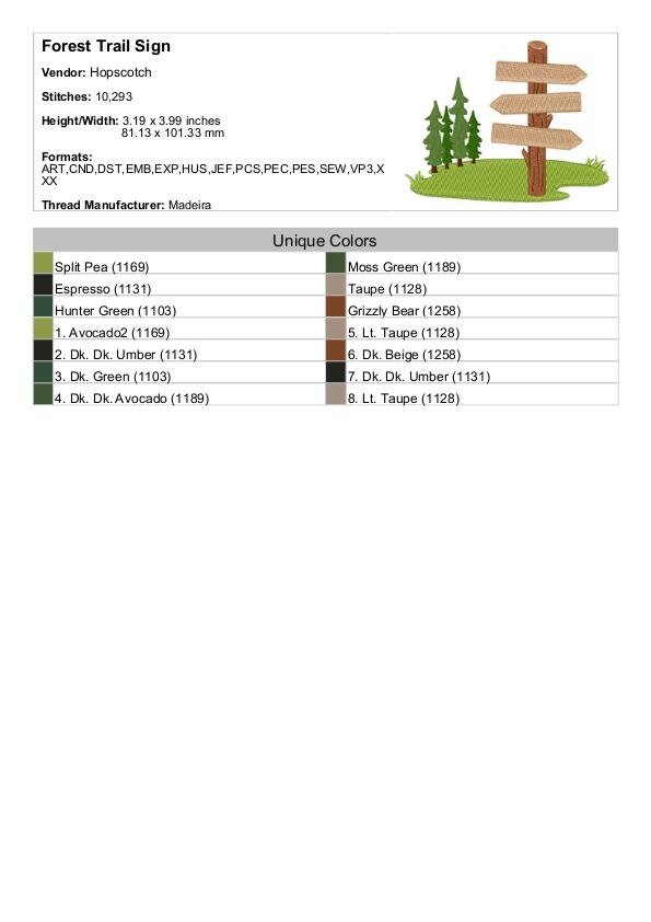 Forest Trail Sign - Machine Embroidery Design, Trail Arrow Sign ...