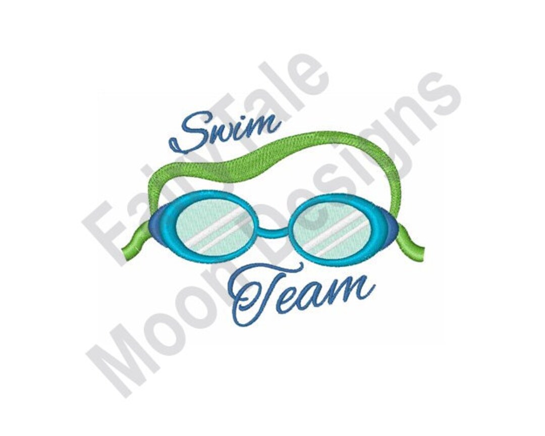 Swim Team - Machine Embroidery Design, Swim Goggles Embroidery Pattern ...