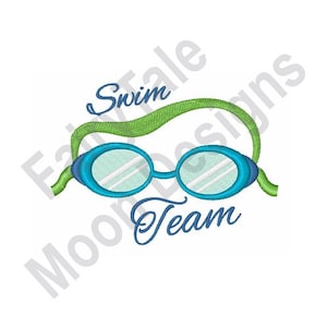Swim Team - Machine Embroidery Design, Swim Goggles Embroidery Pattern ...