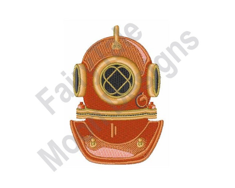 Dive Helmet Machine Embroidery Design Diving Helmet | Etsy