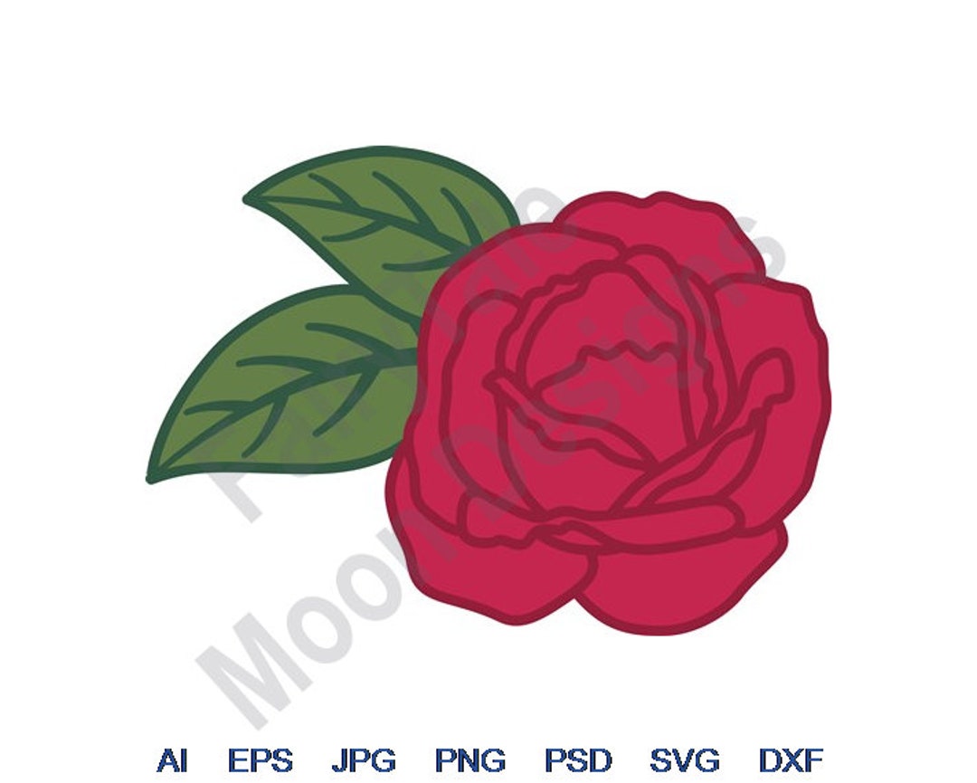 Red Rose Svg Dxf Eps Png Jpg Vector Art Clipart Cut - Etsy
