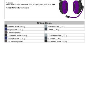 Headphones - Machine Embroidery Design, Headphones Embroidery Pattern ...