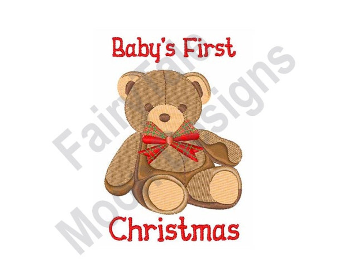 Baby's First Christmas Machine Embroidery Design Baby - Etsy