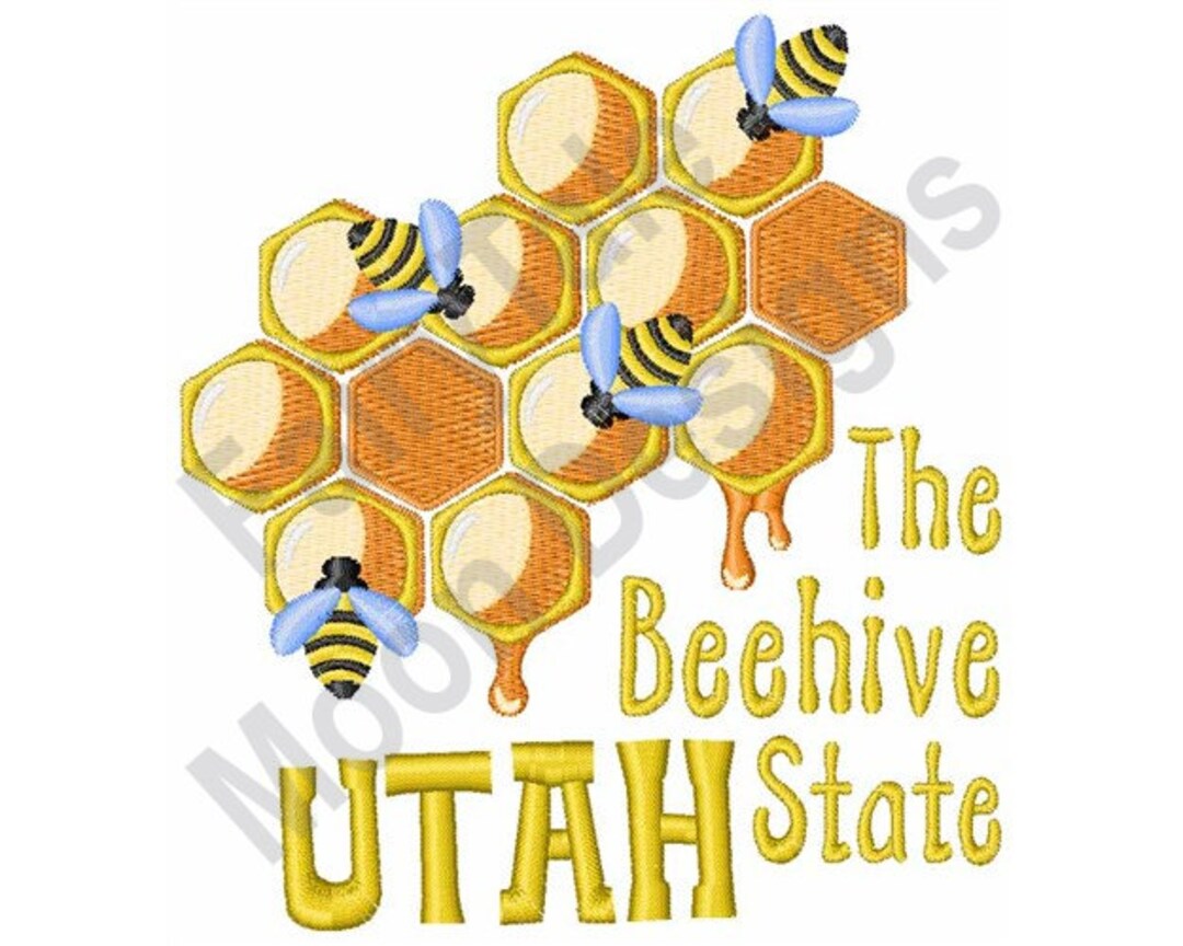 Utah the Beehive State - Machine Embroidery Design, Honey Bees ...