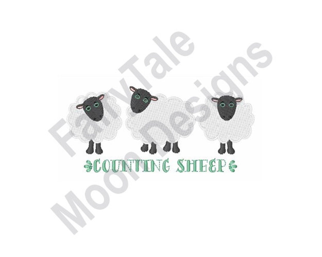 Counting Sheep Machine Embroidery Design, Sheep Embroidery Pattern ...