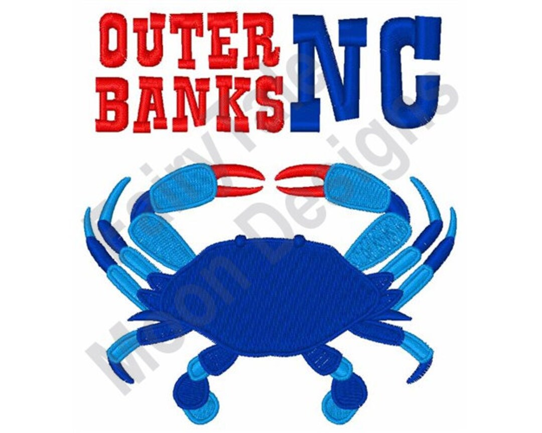 Outer Banks Machine Embroidery Design, Blue Crab Embroidery Pattern ...