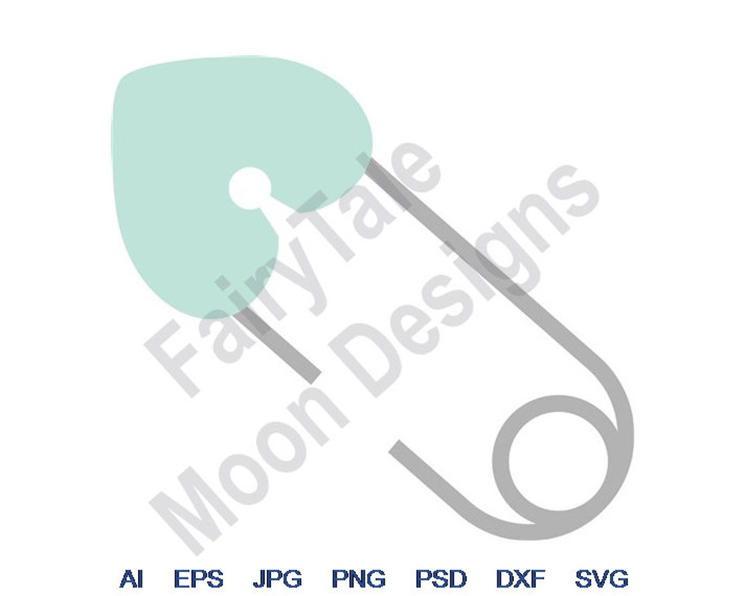 Diaper Pin Svg, Dxf, Eps, Png, Jpg, Vector Art, Clipart, Cut File ...