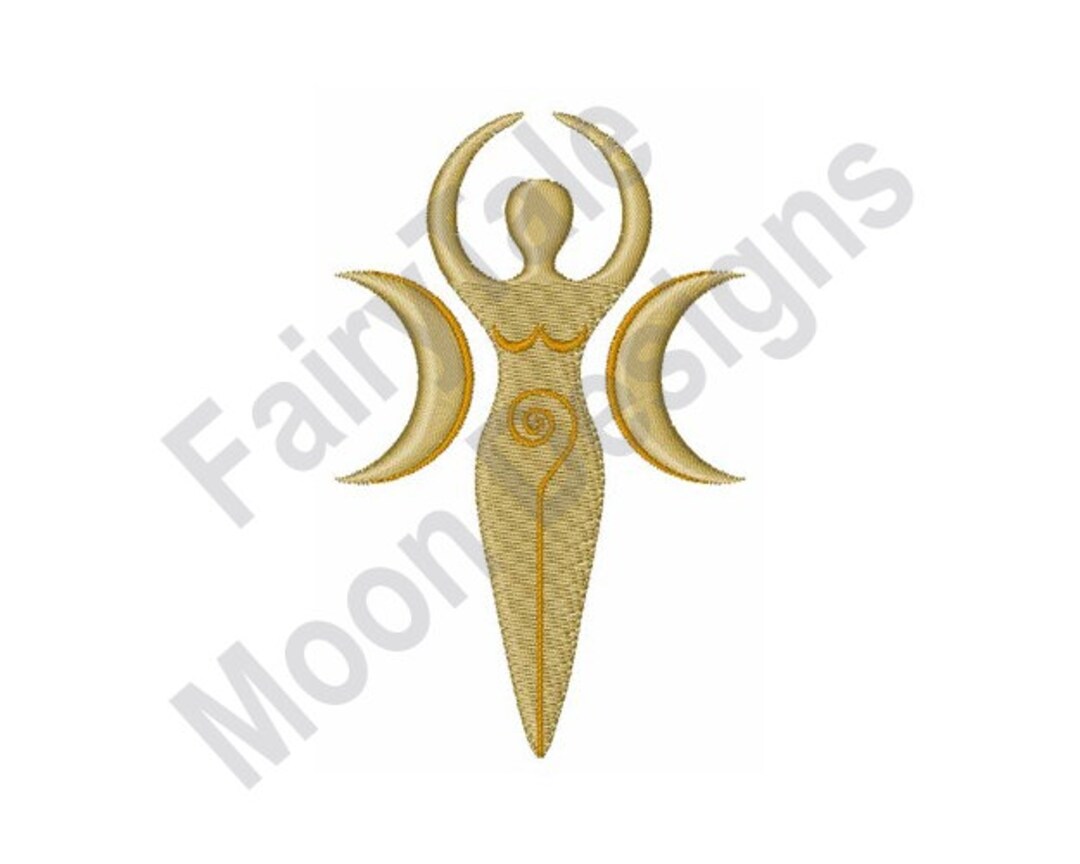Wiccan Symbol -machine Embroidery Design, Spiral Goddess Design, Moon ...
